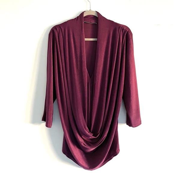 Alice + Olivia | Tops | Alice Olivia Eggplant Drape Front Top | Poshmark